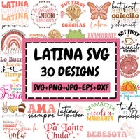 Latina Quotes SVG Bundle: Funny Designs, Shirts, Stickers (digital ...