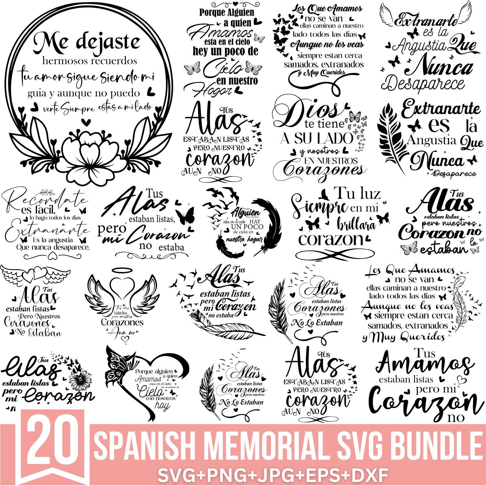 Spanish Memorial Svg Bundle, Despedidas No Son Para Siempre, Tus Alas ...