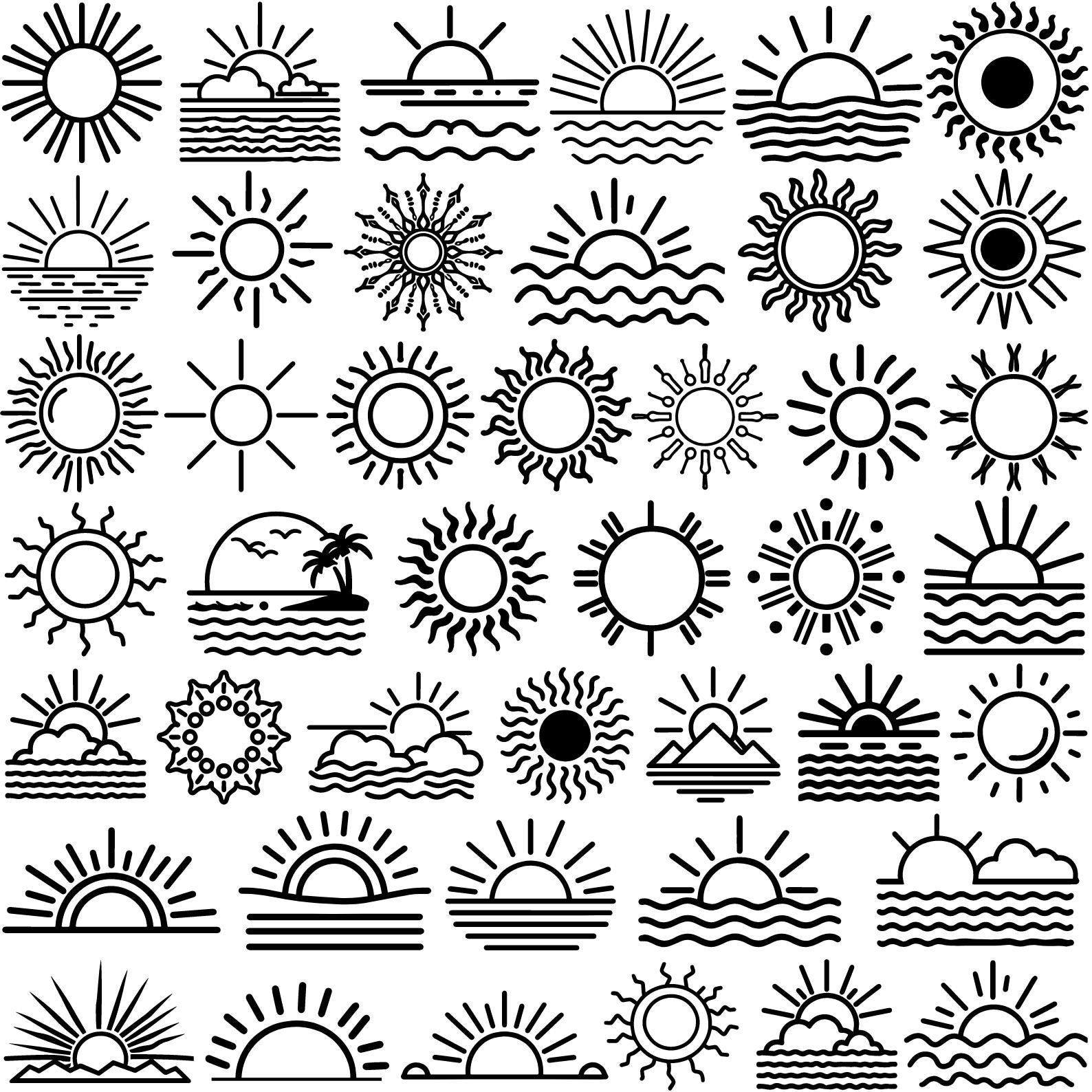 Sunrise Svg Bundle, Sun Svg, Sunset Svg, Sunset Clipart, Beach Svg ...