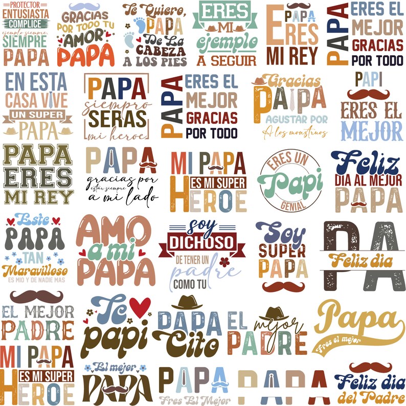 Frases Para El Dia Del Papá Svg Bundle, Los Padres Svg, Gracias Papá ...