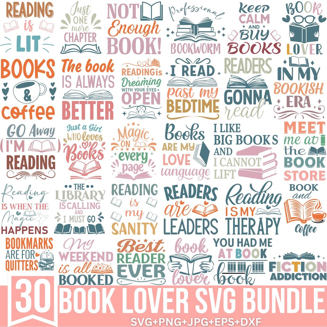 Reading Svg Bundle, Book Lovers Svg, Book Quotes Svg, Book Reader Svg ...