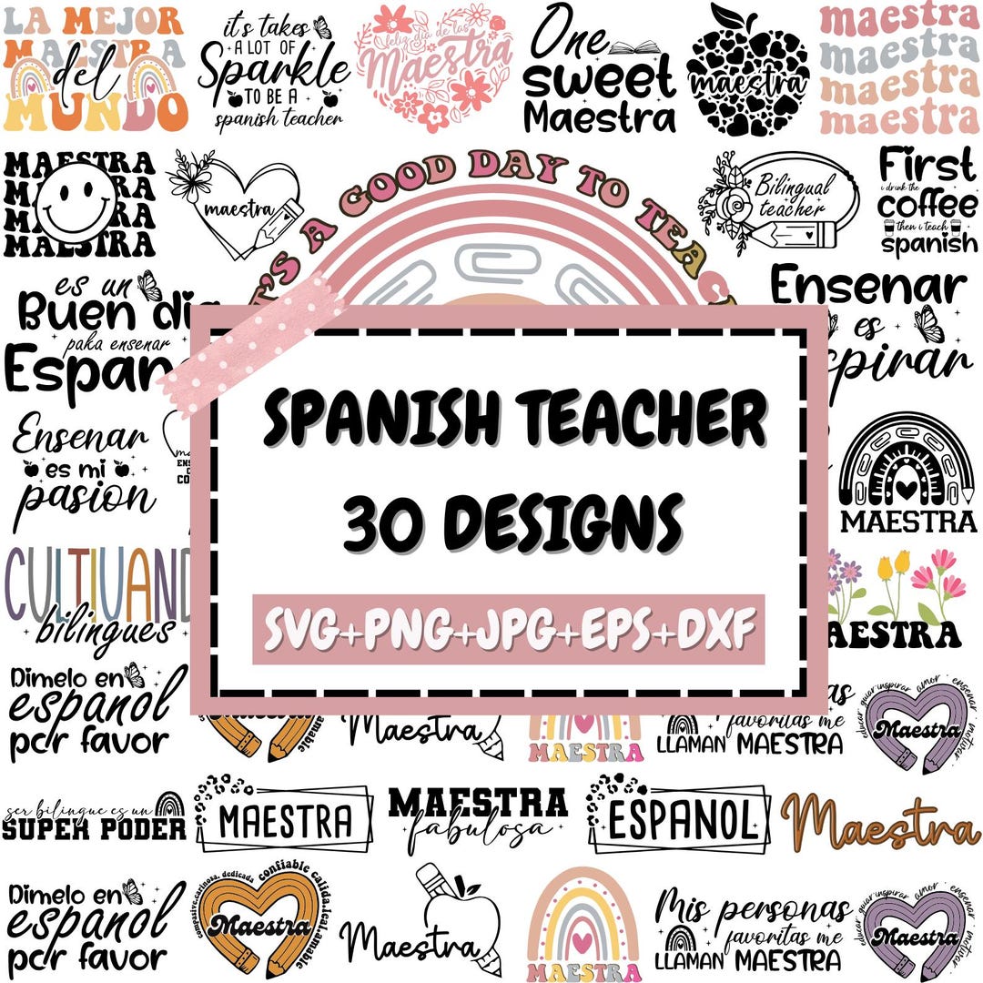 Spanish Teacher Svg Bundle, Spanish Svg, Profesora Svg, Maestra Svg ...