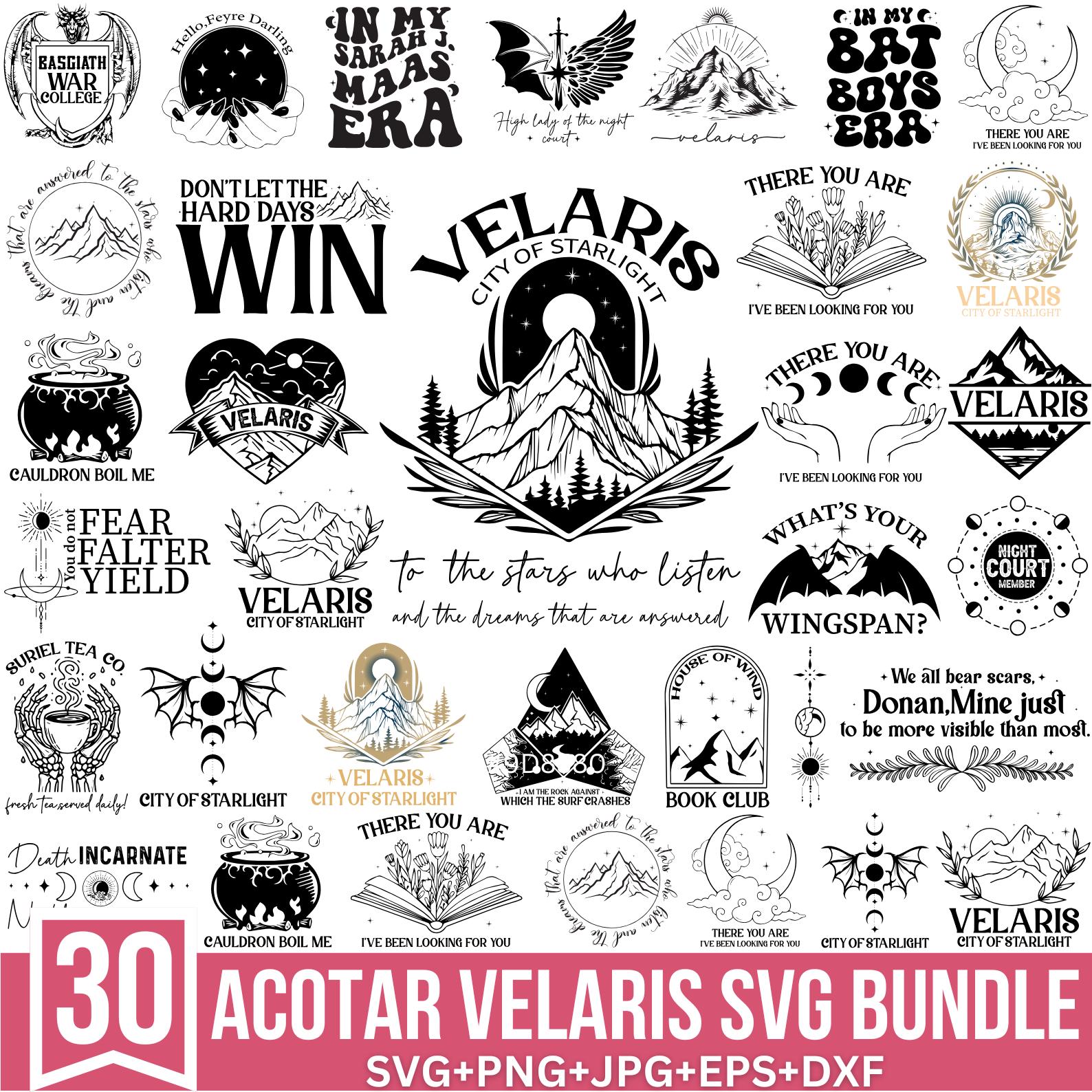 Acotar Velaris Svg Bundle, Velaris City of Starlight Acotar, the Night ...