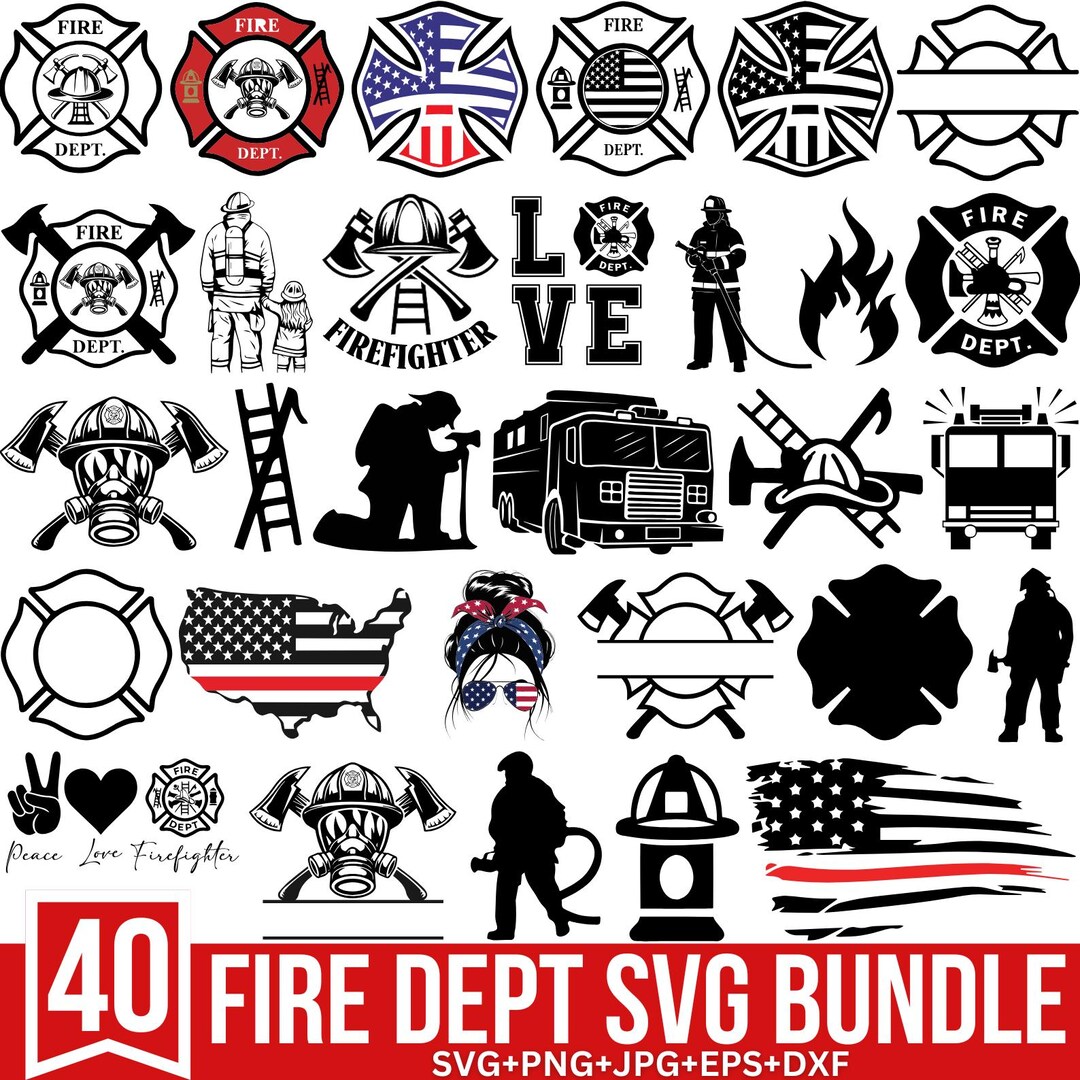 Fire Dept Svg Bundle, Fire Department Svg, Firefighter Svg, Maltese ...