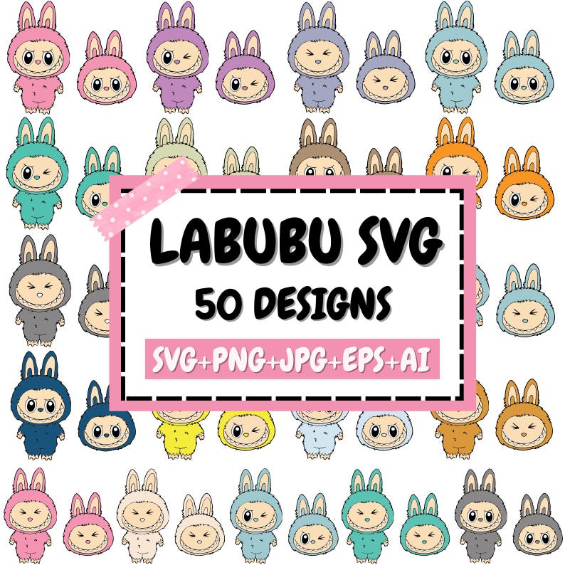 Labubu Designs Svg Png Bundle, Svg, Labubu Png Svg, Vector Digital File ...