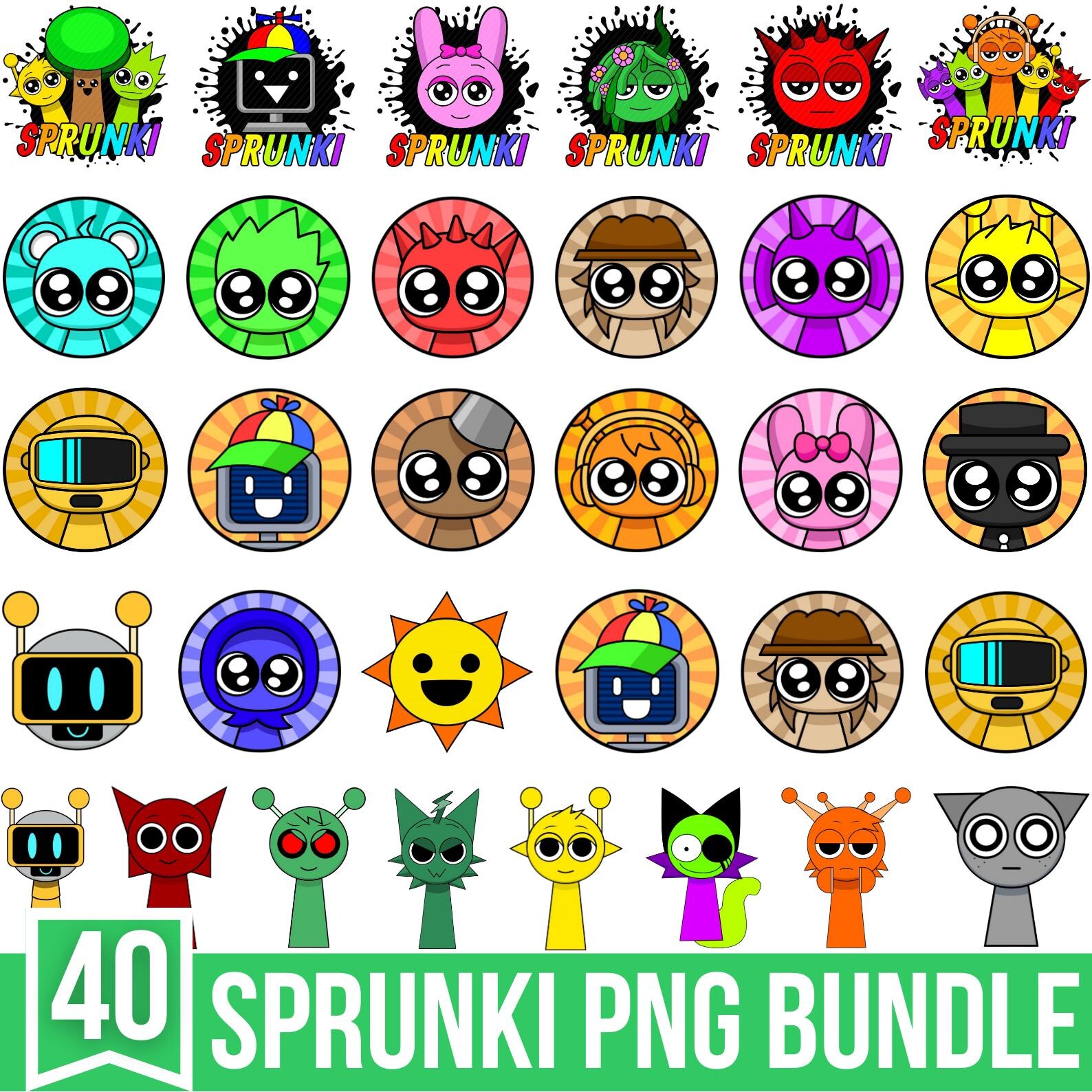 Sprunki Png Bundle Sprunki Beats Gaming Clipart Layered Png Sprunki ...