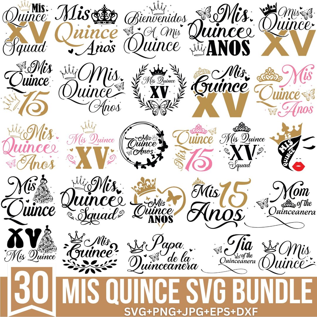 Mis Quince Bundle Svg Bundle, Mis Quince Squad Svg, Mis Quince Anos ...