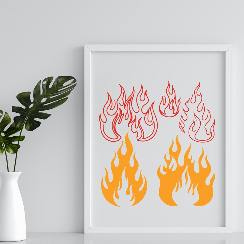 Fire Flames SVG Bundle, Cricut & Silhouette, 35 Designs (digital ...