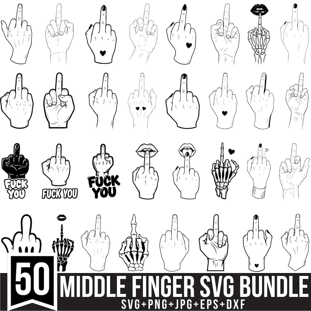 Middle Finger Svg Bundle, Middle Finger Png, Skeleton Middle Finger Svg ...