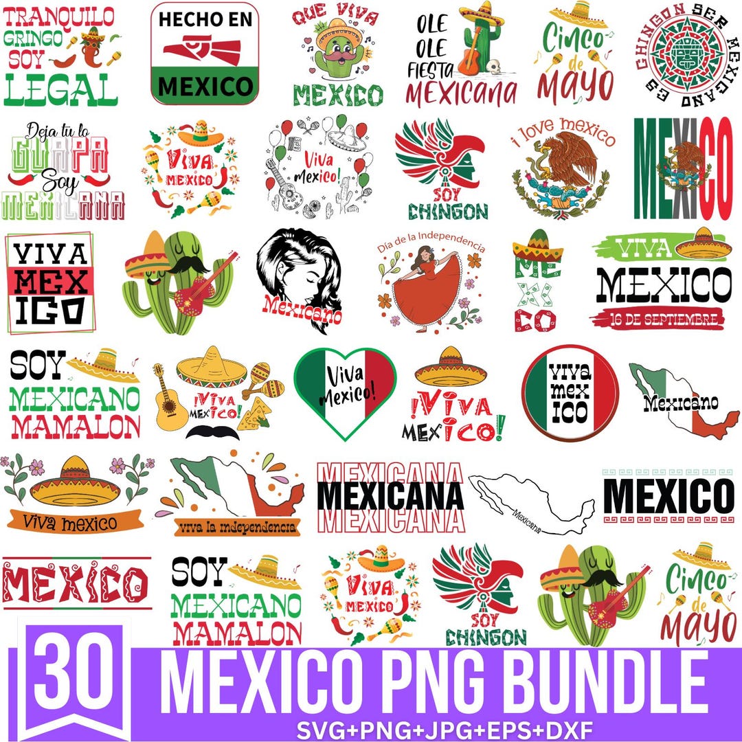 Mexico Png Bundle, Mexican Independence Day, Mexico Pride Png ...