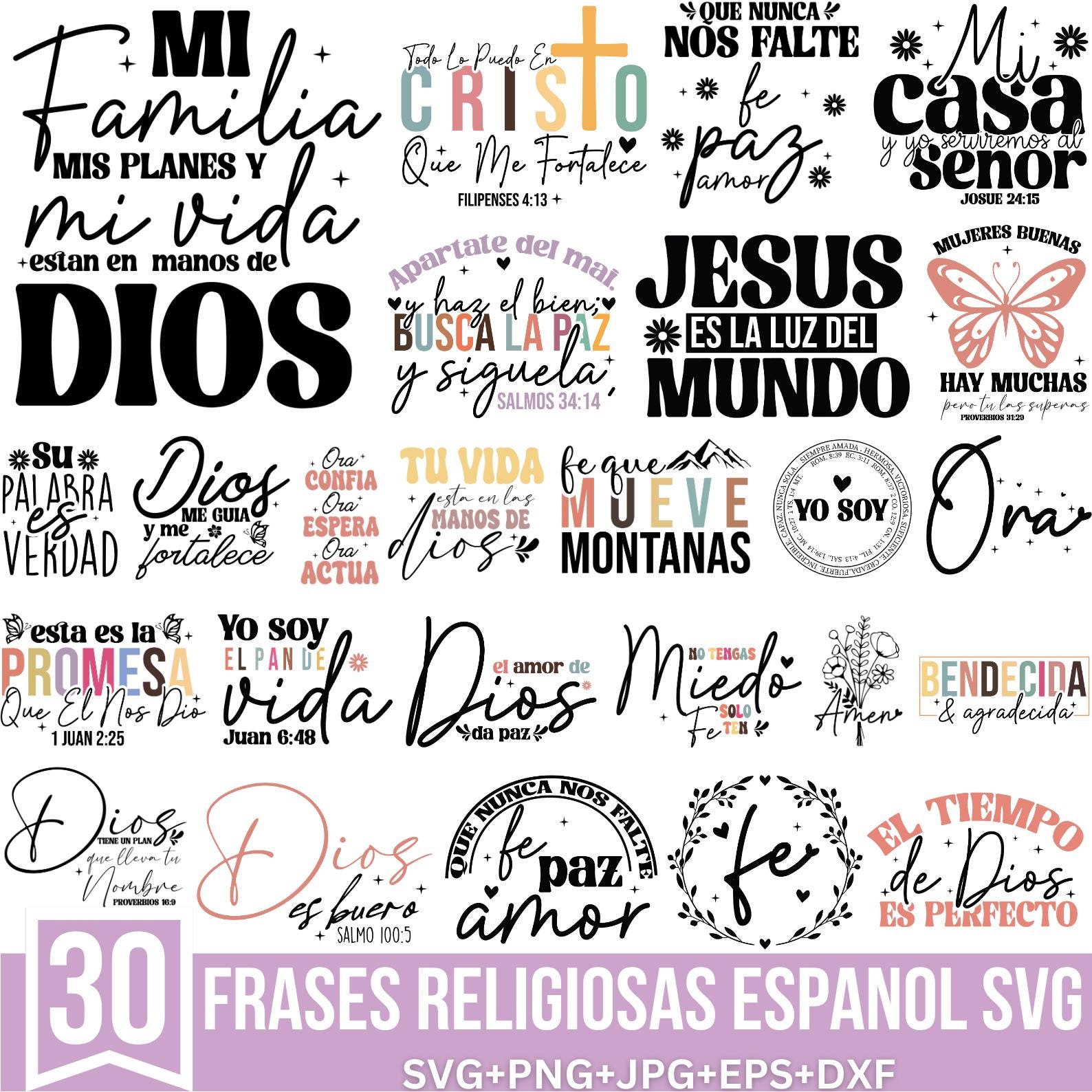 Frases Religiosas Svg Bundle, Frases Biblicas Svg, Fe Mueve Montañas ...