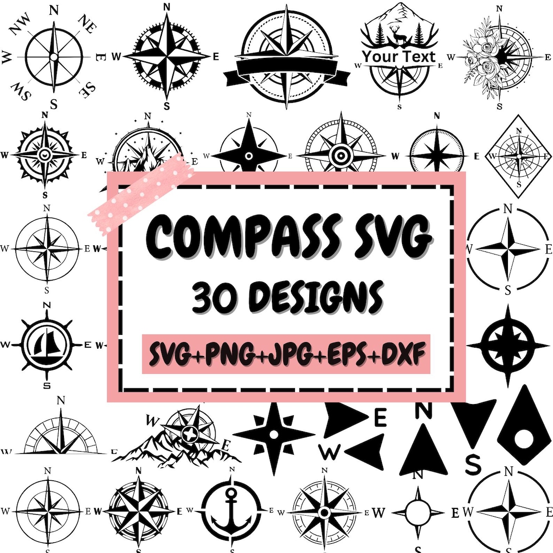 Compass Svg Bundle, Adventure Compass Svg, Nautical Compass Svg ...
