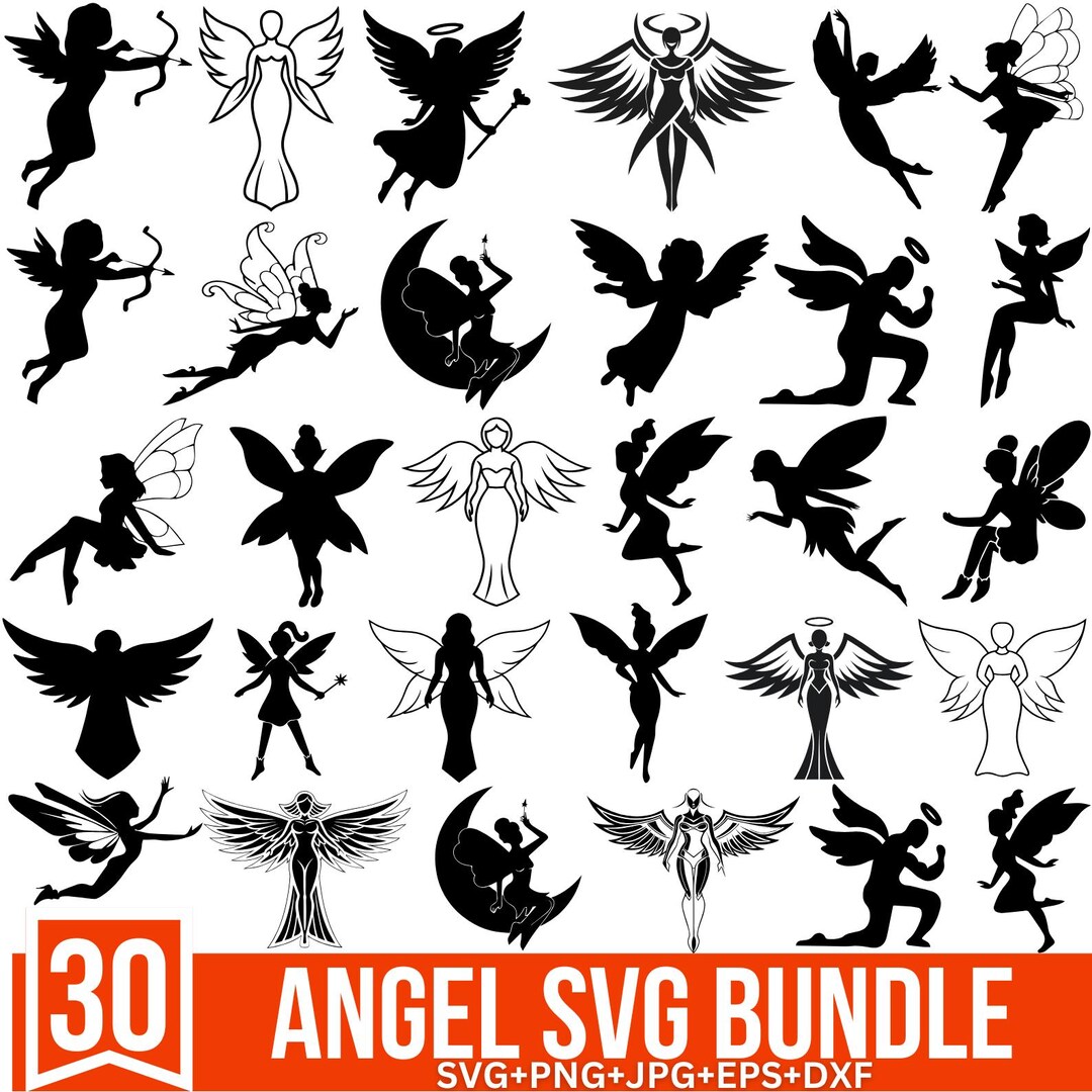 Angel Svg Bundle, Guardian Angel Svg, Angel Choir, Christmas Angels Svg ...