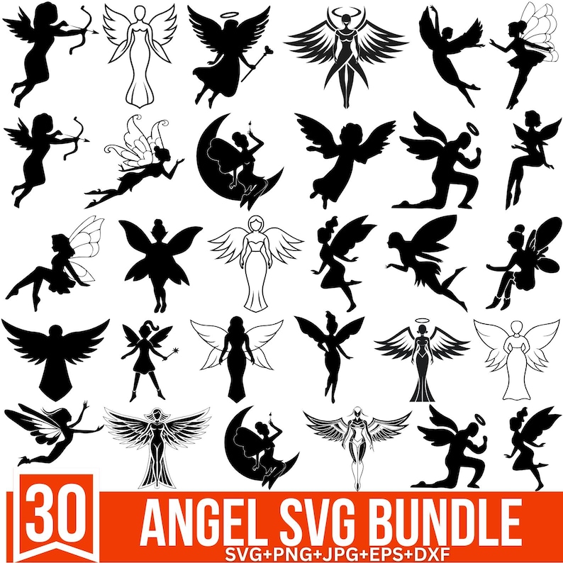 Angel Svg Bundle, Guardian Angel Svg, Angel Choir, Christmas Angels Svg ...