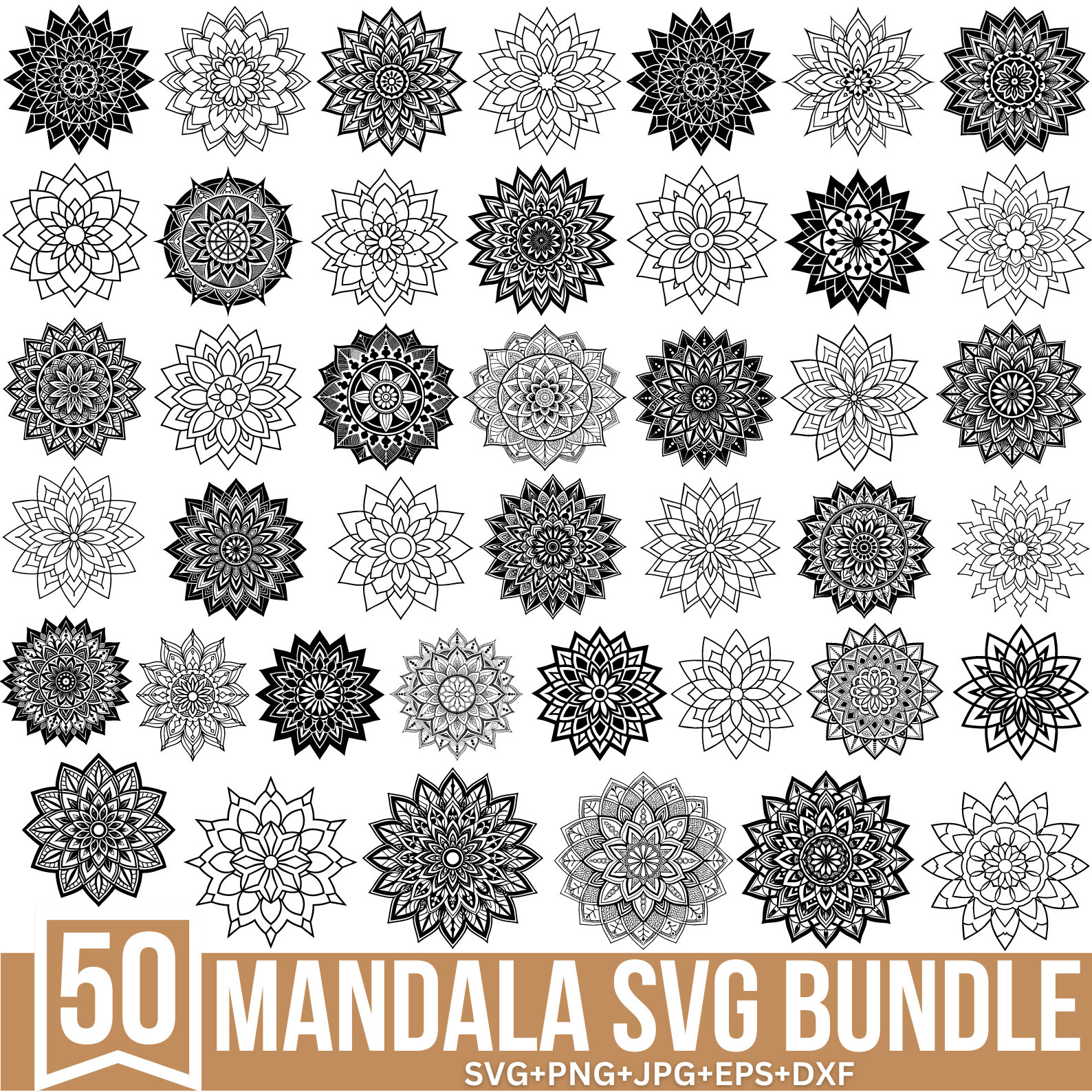 Mandala Svg Bundle, Mandala Flower Svg, Mandala Png, Mandala Art Svg ...