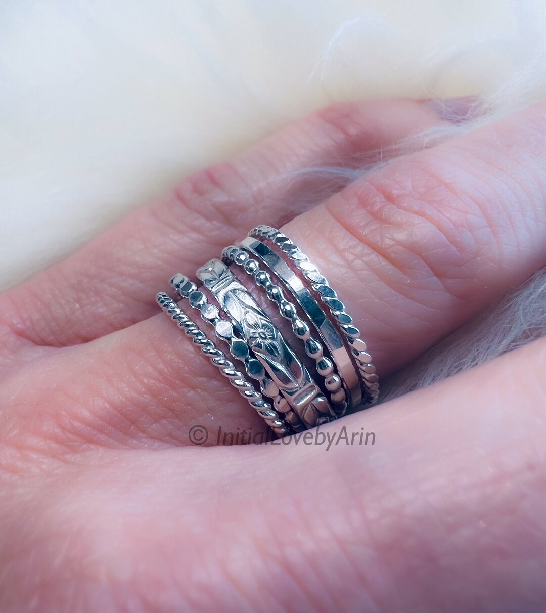 Sterling Silver Stackable Ring Set. Thin Sterling Silver Ring. - Etsy