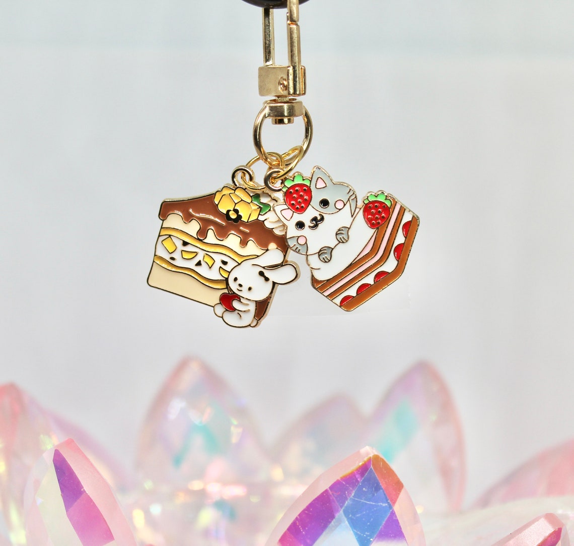 Cute Fruit Cake Dessert Keychains Kawaii Accessory for Keys and Lanyard ...
