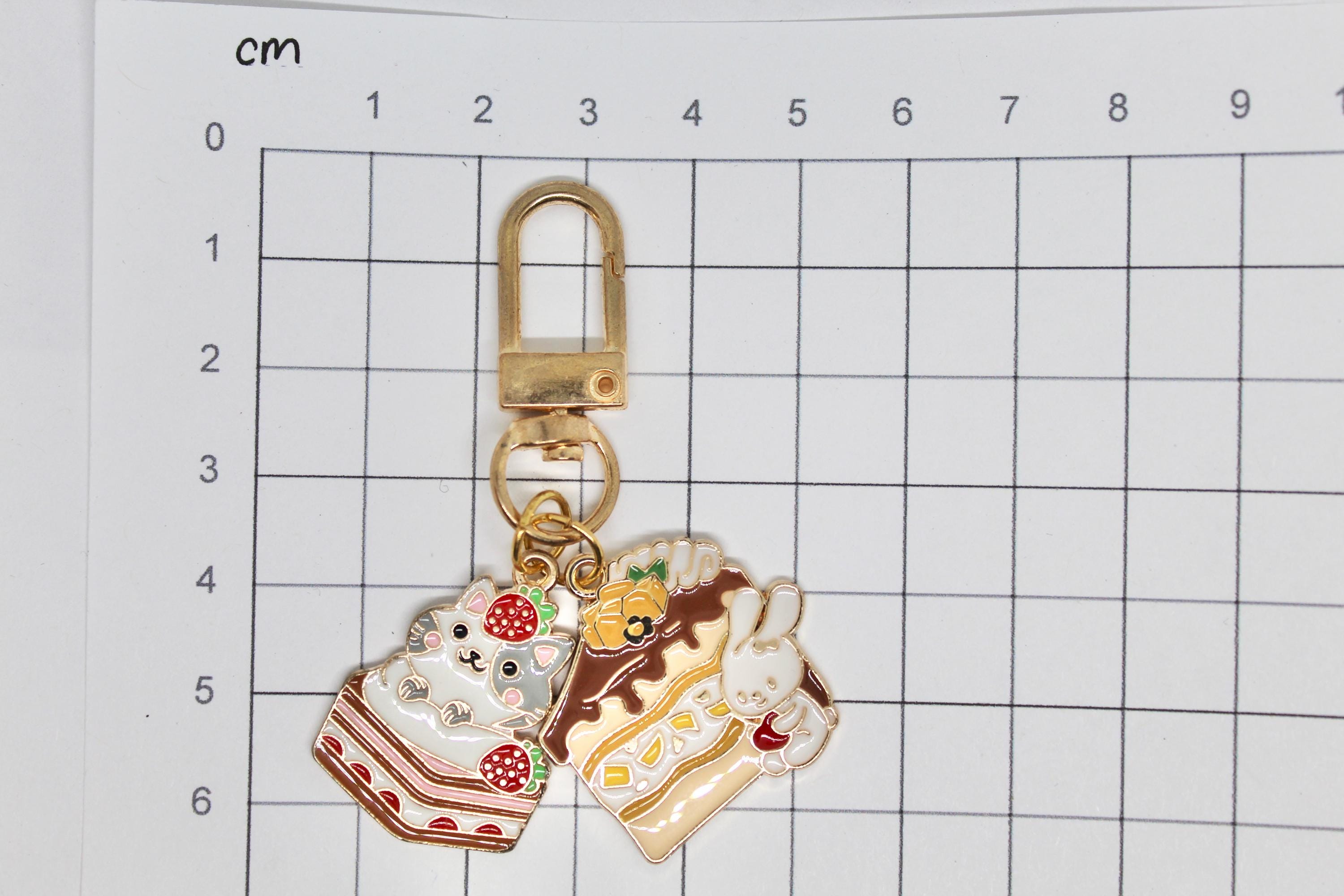 Cute Fruit Cake Dessert Keychains Kawaii Accessory for Keys and Lanyard ...