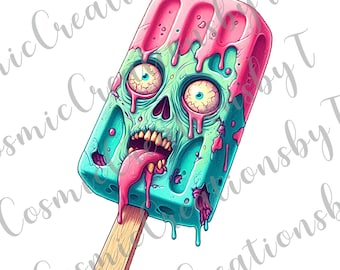 Christmas Zombie Popsicle PNG - Festive Skull Ice Cream Clipart ...