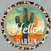Hello Darlin’ Cactus Sunset PNG- Southwestern Desert Art With Leopard ...