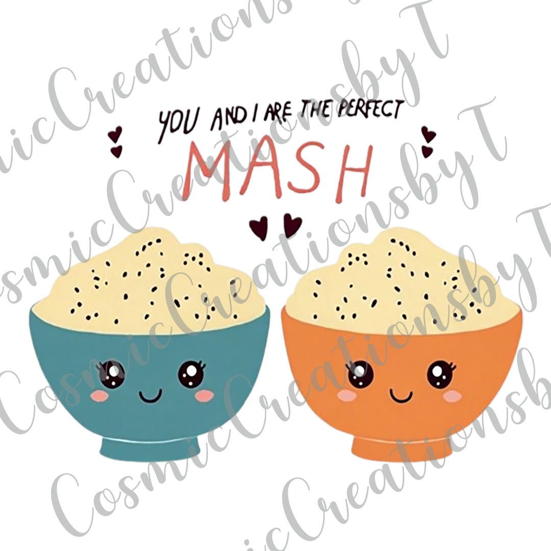 Cute Kawaii Mashed Potatoes Couple PNG - Perfect Match Food ...