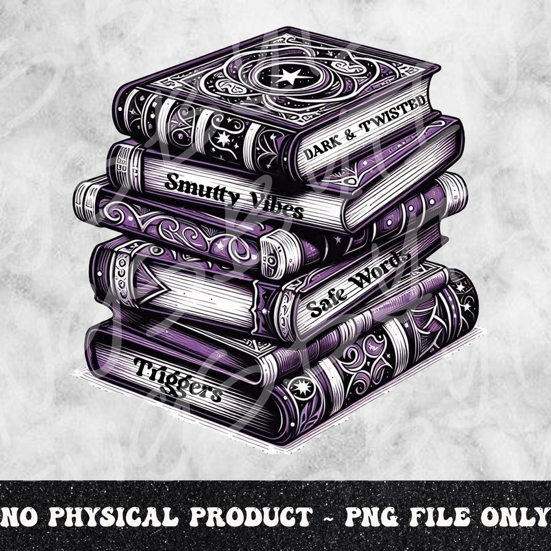 Vintage-style Stacked Books Illustration With Gothic Themes PNG Dark ...