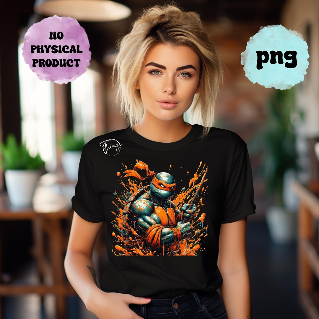 Michelangelo PNG TMNT Png, Ninja Turtle Png, Paint Splatter Png, PNG ...