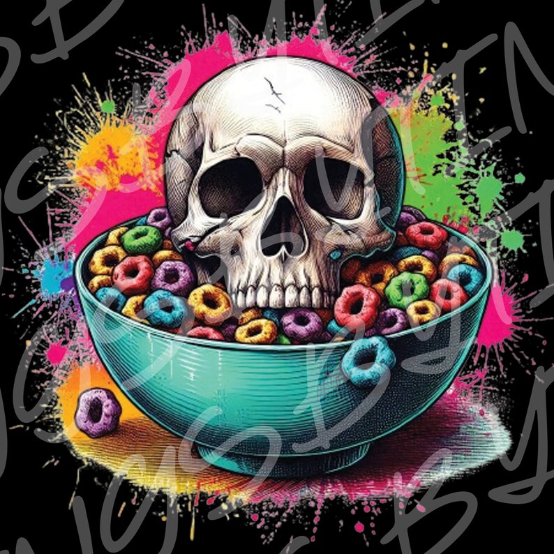 Cereal Killer PNG skull Png, Skeleton Png, Cereal Png, Food Png, Pun ...