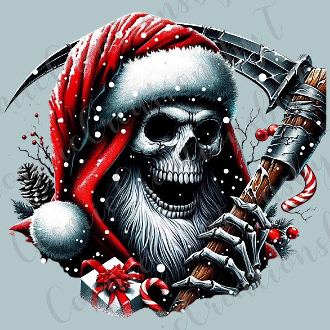 Dark Santa With Scythe Christmas PNG - Gothic Holiday Digital Art - Etsy