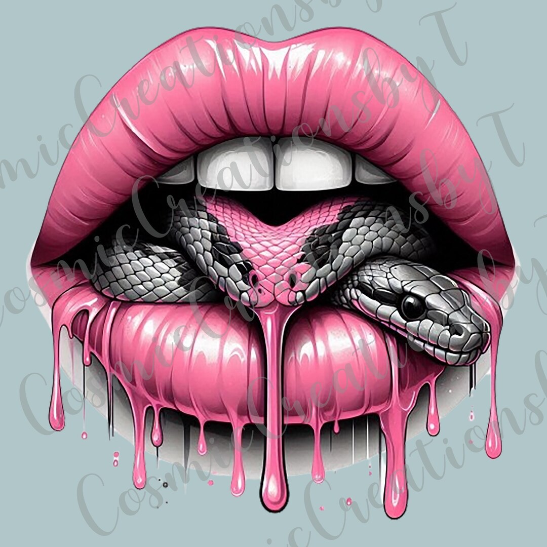 Lámina artística de serpiente con labios rosados: Arte pop vanguardista ...