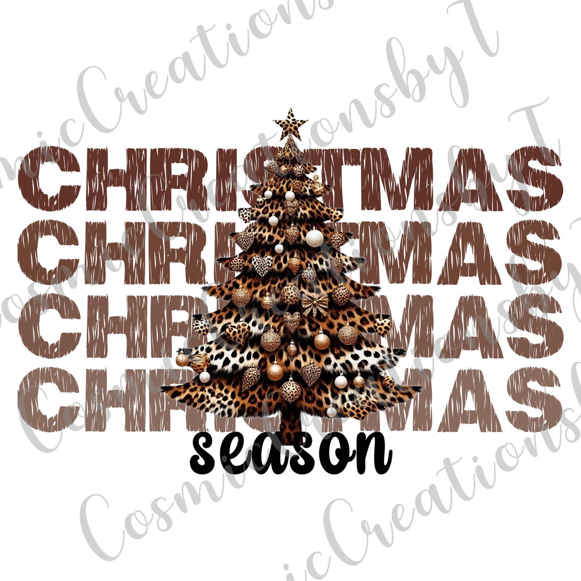 Leopard Print Christmas Tree PNG - Festive Animal Print Holiday Season ...