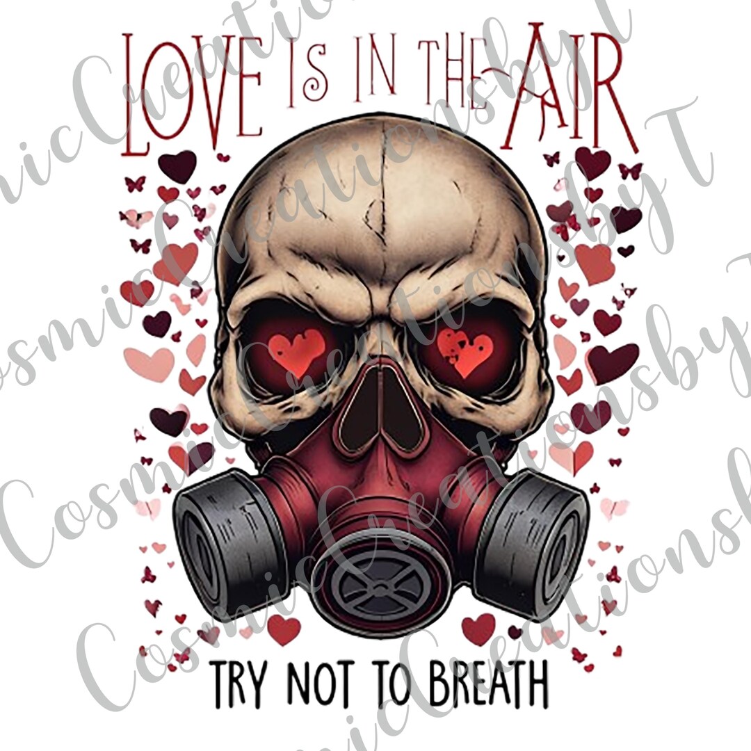 Love is in the Air Skull Gas Mask PNG - Valentine's Day Digital ...