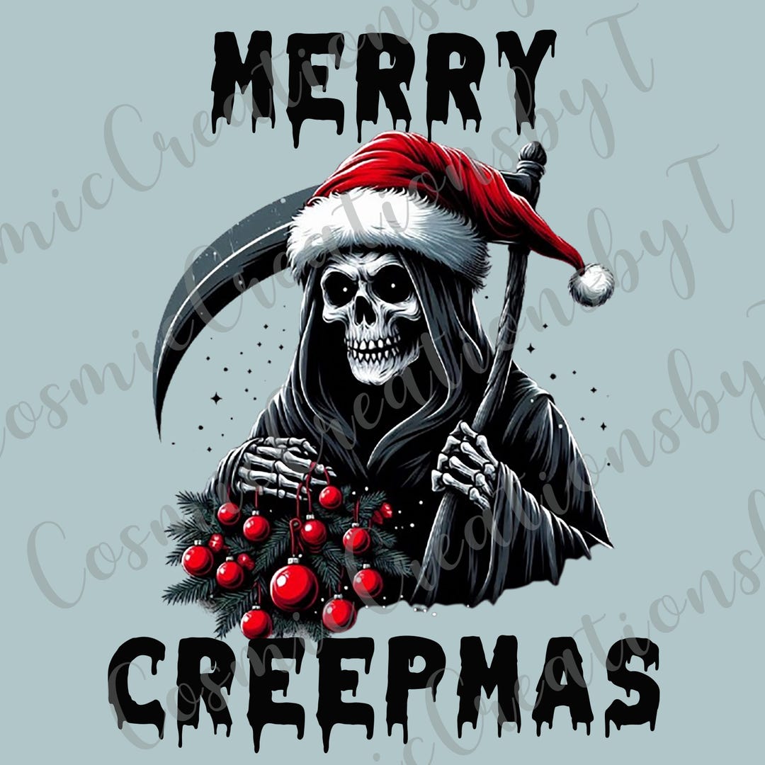 Merry Creepmas Grim Reaper Christmas PNG - Dark Holiday Digital ...