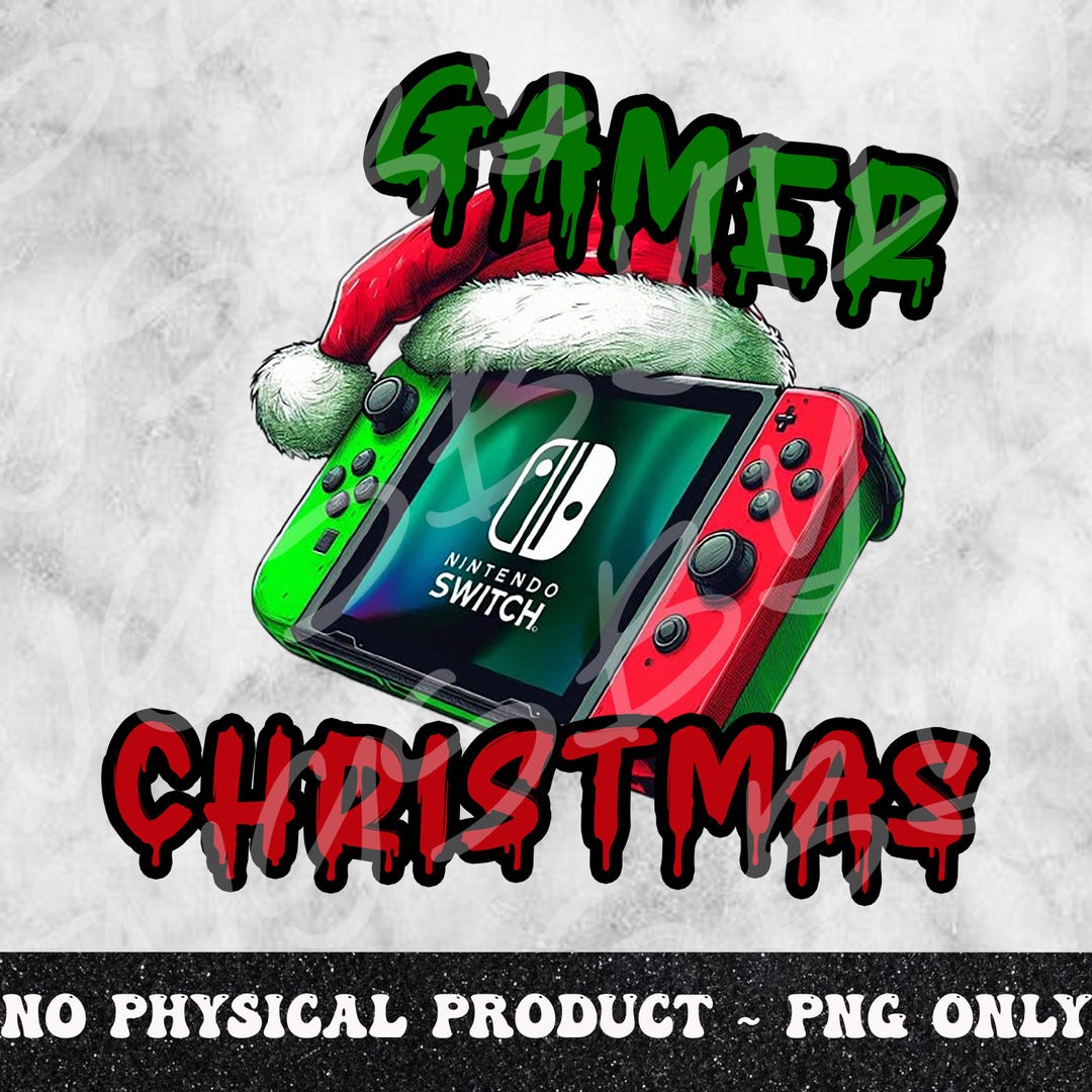 Festive Gamer Christmas Switch PNG Holiday Gaming Digital Download ...
