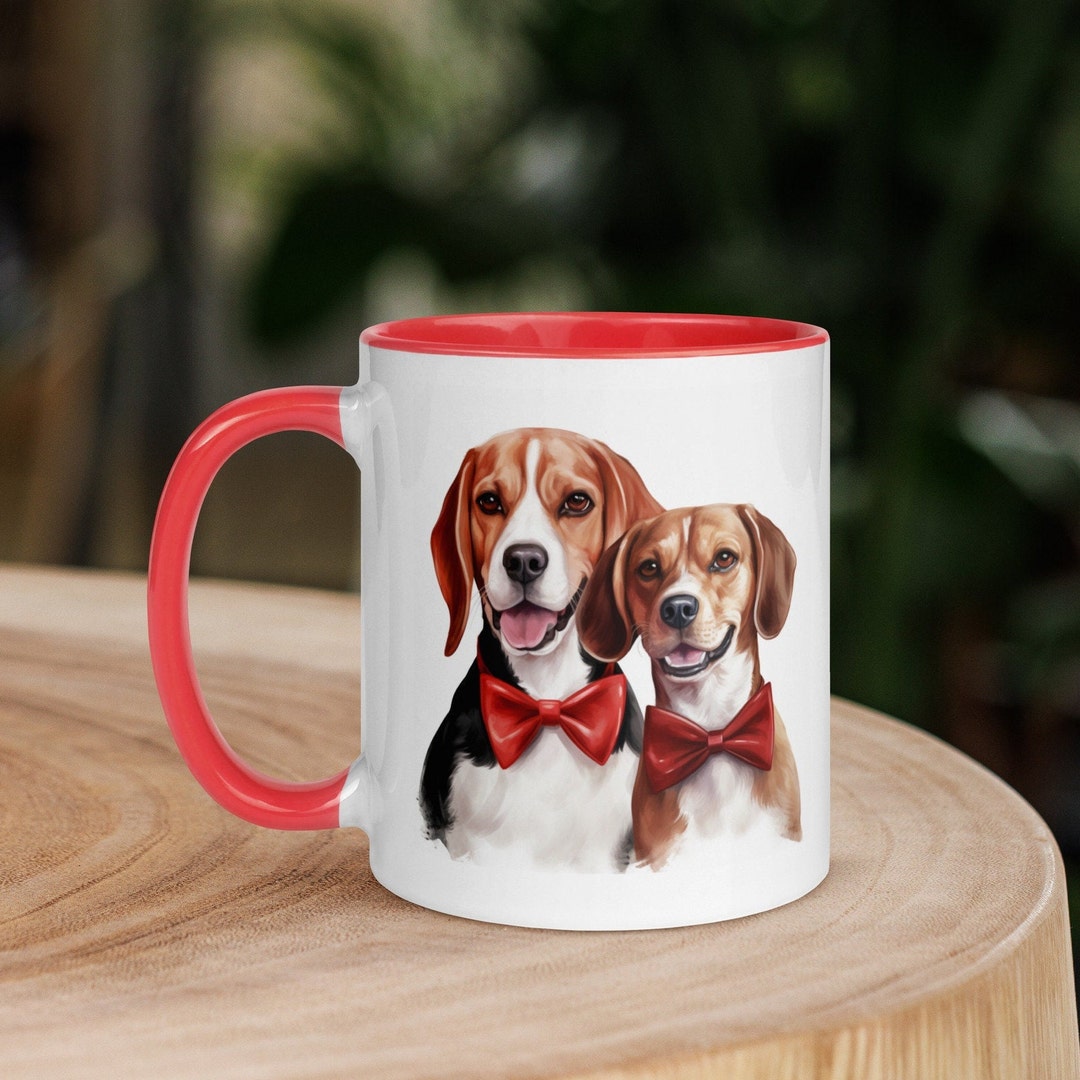 Personalized Beagle Mug, Custom Mug Beagle Couple Portrait, Funny ...