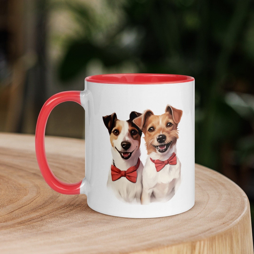 Personalized Jack Russell Mug, Custom Mug Jack Russell Couple Portrait ...