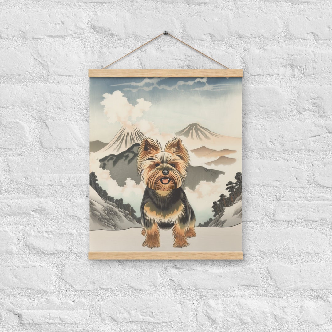 Yorkshire Terrier aka Yorkie Wall Art Portrait, Japanese Ukiyo-e ...