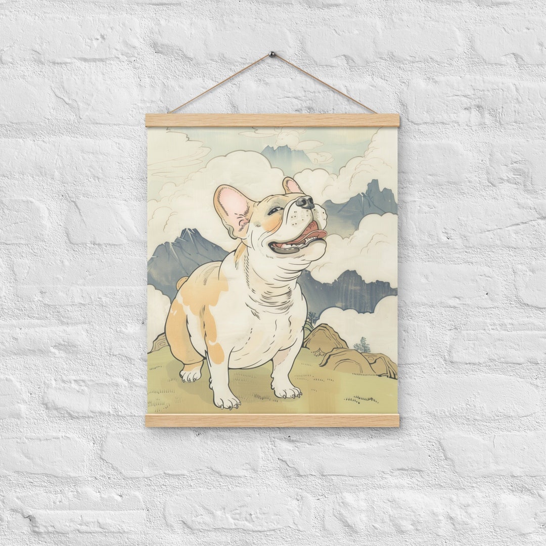 French Bulldog aka Frenchie Wall Art Portrait, Japanese Ukiyo-e ...