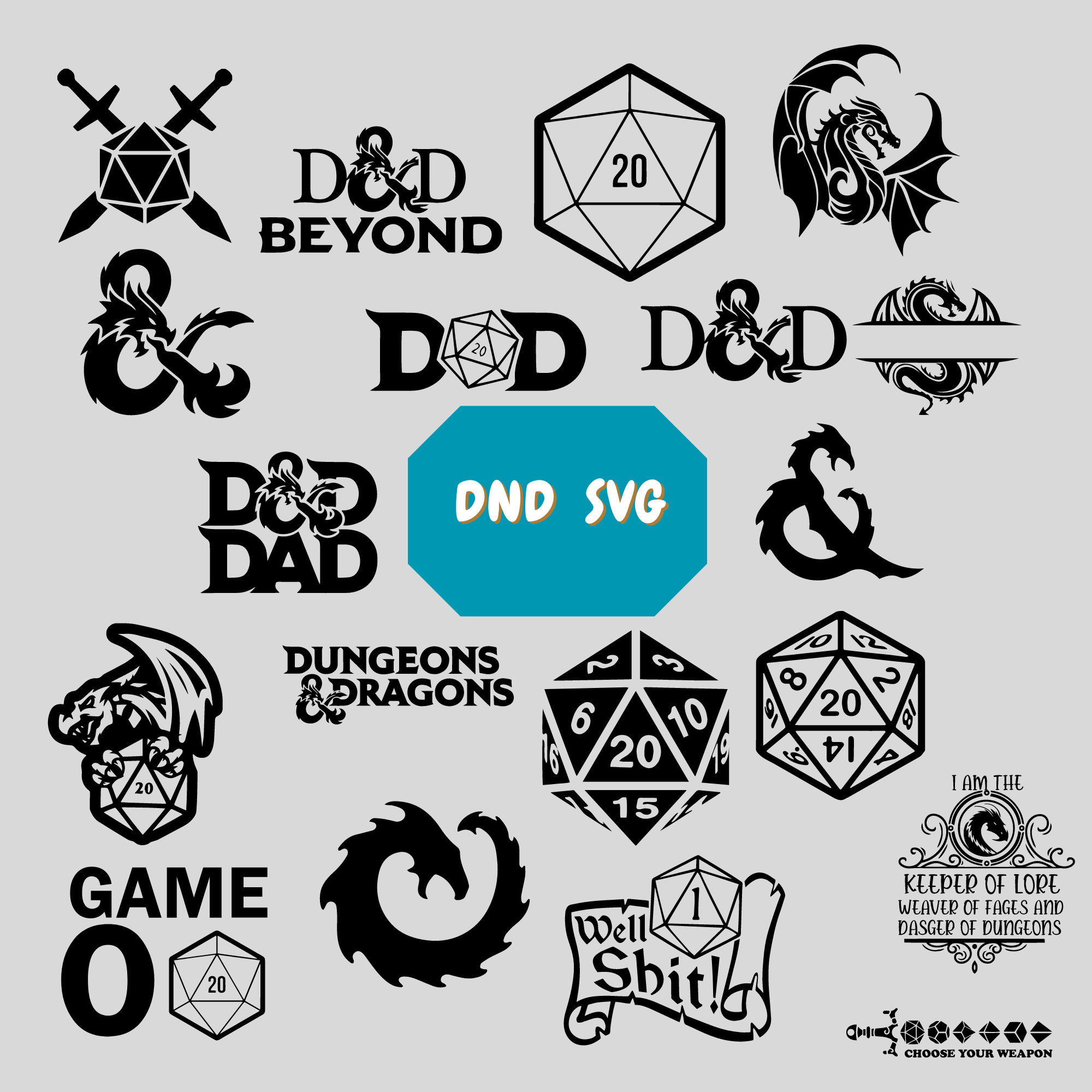 Dnd Svg Bundle, Dnd Png Bundle, Dnd Dxf Bundle, Dnd Silhouette Designs ...