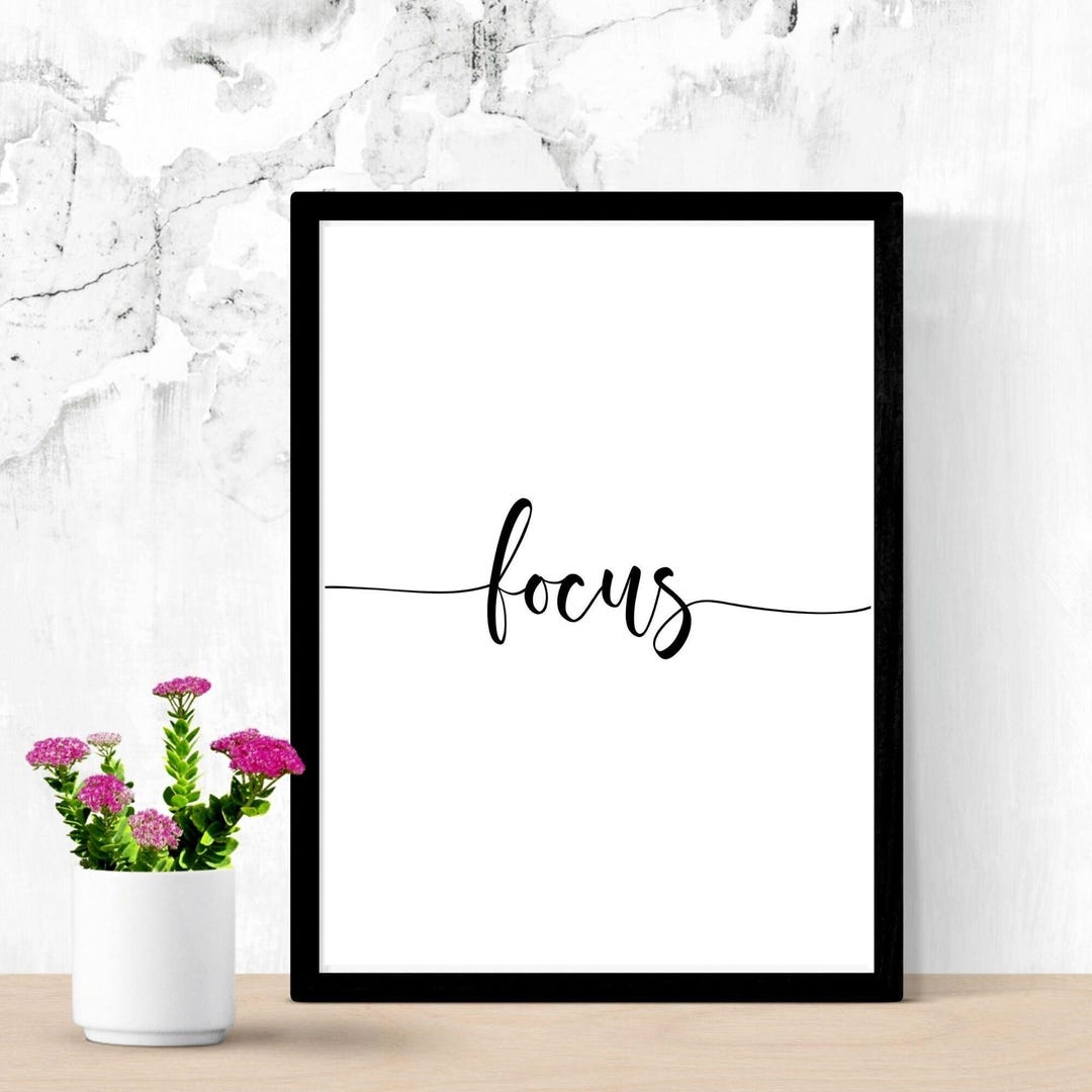 Focus Printable Word Art Multiple Sizes 300 DPI High Quality Resolution ...