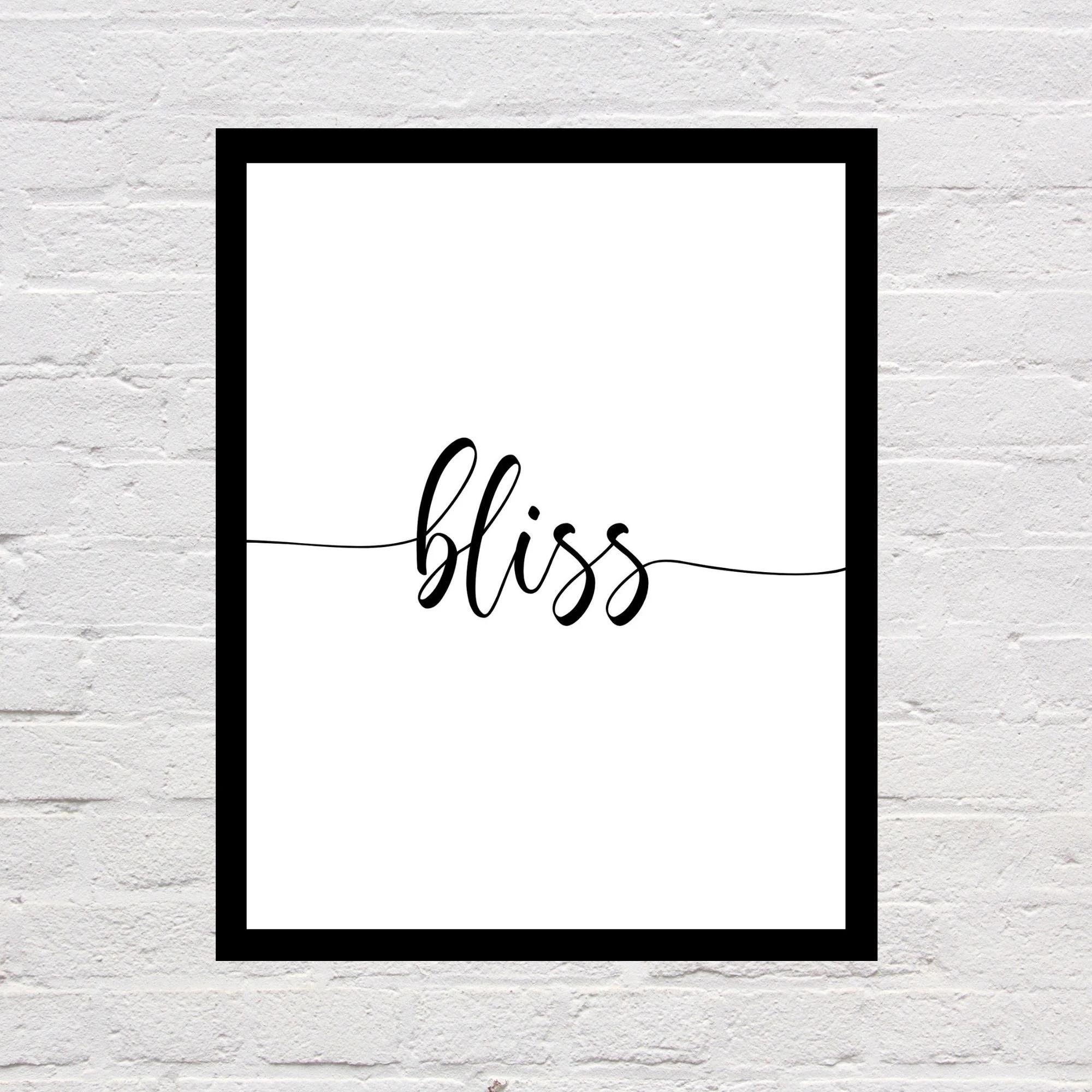 Bliss Printable Word Art Multiple Sizes 300 DPI High Quality Resolution ...