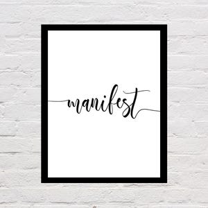 Manifest Printable Word Art Multiple Sizes 300 DPI High Quality ...