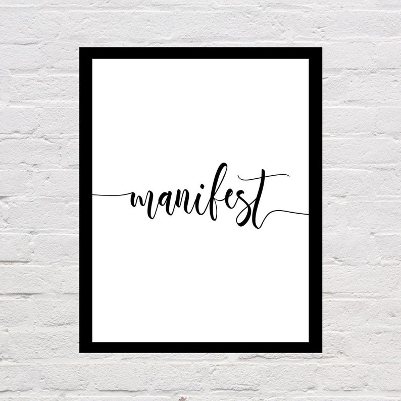 Manifest Printable Word Art Multiple Sizes 300 DPI High Quality ...