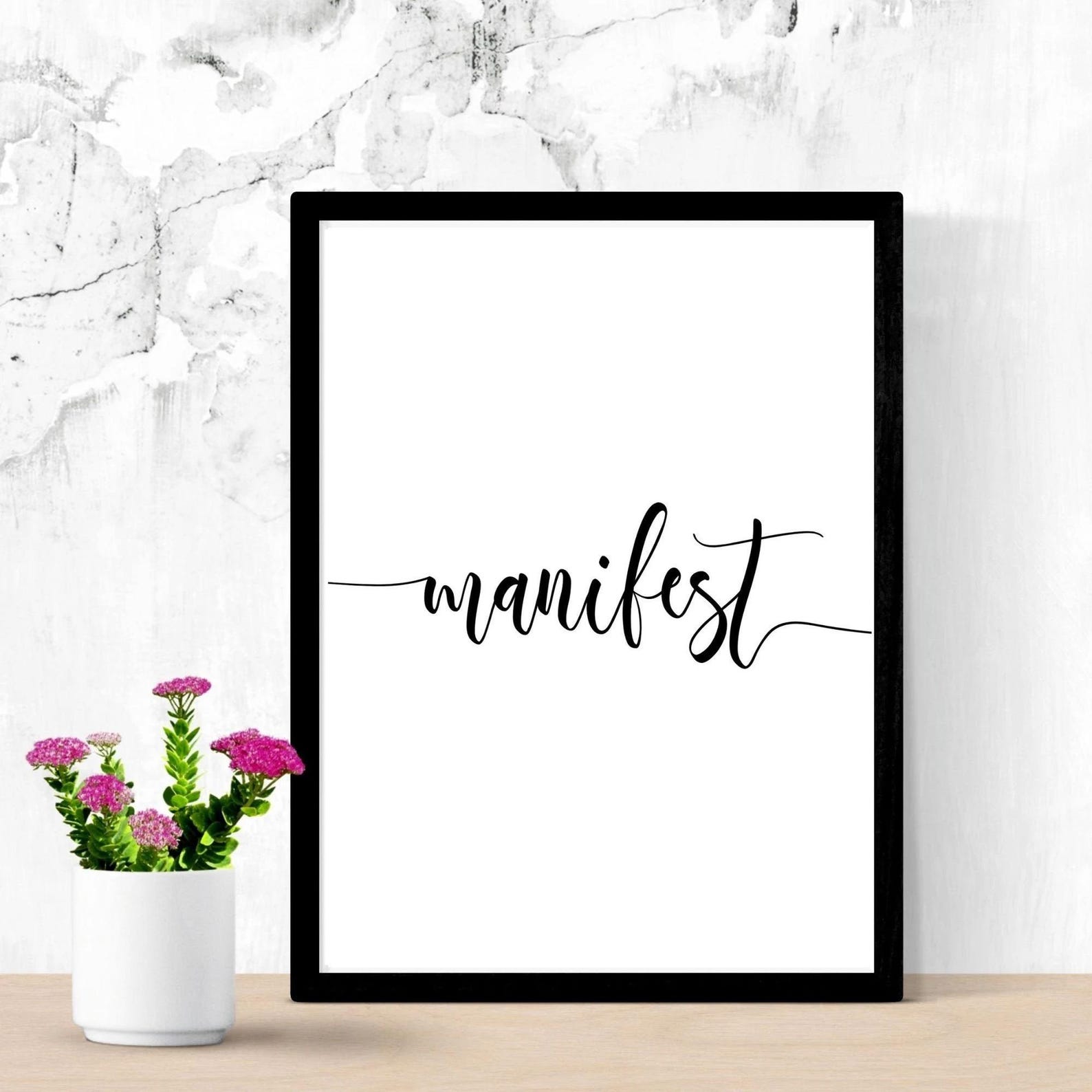 Manifest Printable Word Art Multiple Sizes 300 DPI High Quality ...