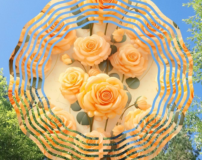 Yellow Roses Flower Wind Spinner PNG, Sublimation Wind Spinner Designs ...