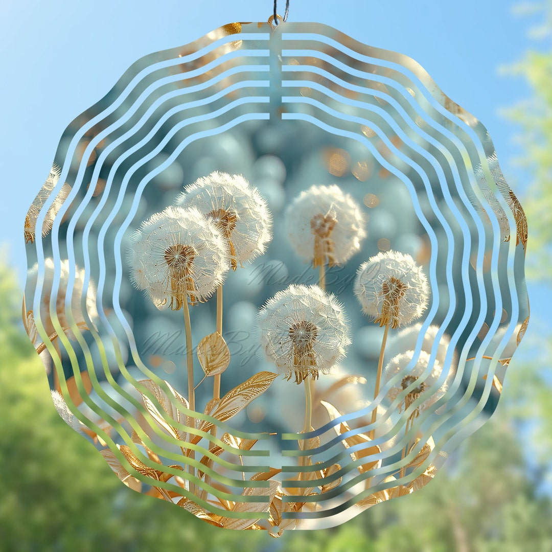 3D Dandelions Wind Spinner PNG Sublimation Design, 3D Floral ...