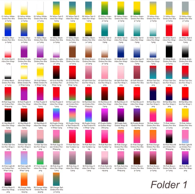 Pen Wraps Sublimation Bundle, Ombre PNG Sublimation Designs, Seamless ...