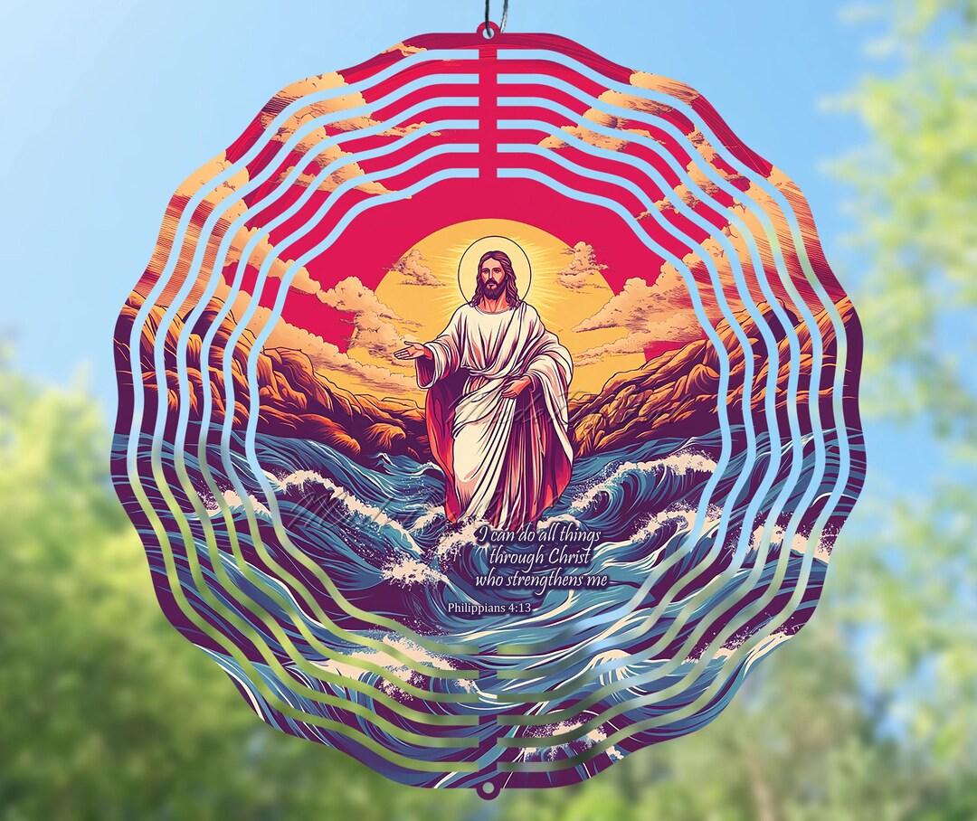 Jesus Wind Spinner PNG Sublimation Design, I Can Do All Things Through ...