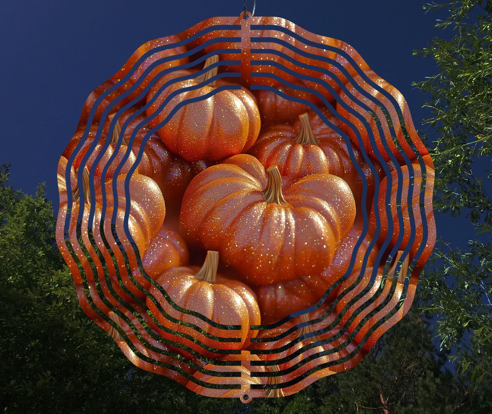Pumpkin Windspinner PNG, Glitter Pumpkins Wind Spinner PNG Design ...