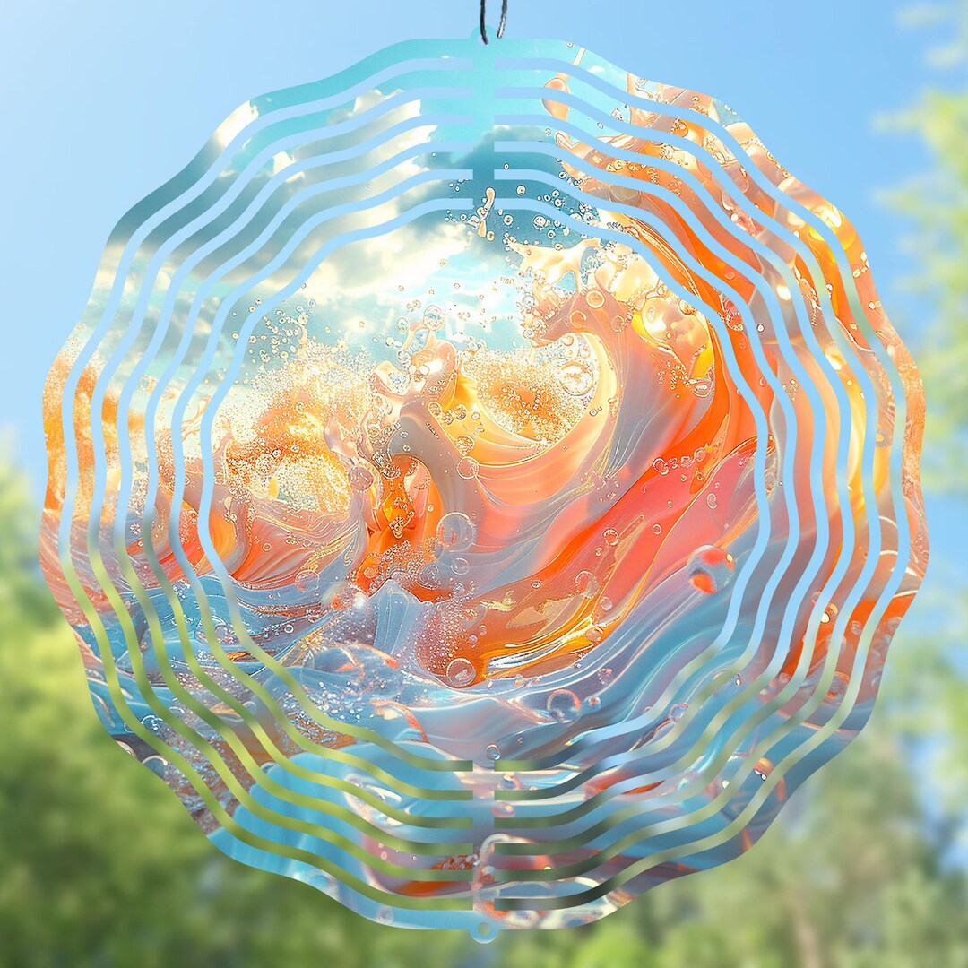 Summer Ocean Wave Wind Spinner PNG Sublimation Design, Sea Wave PNG ...